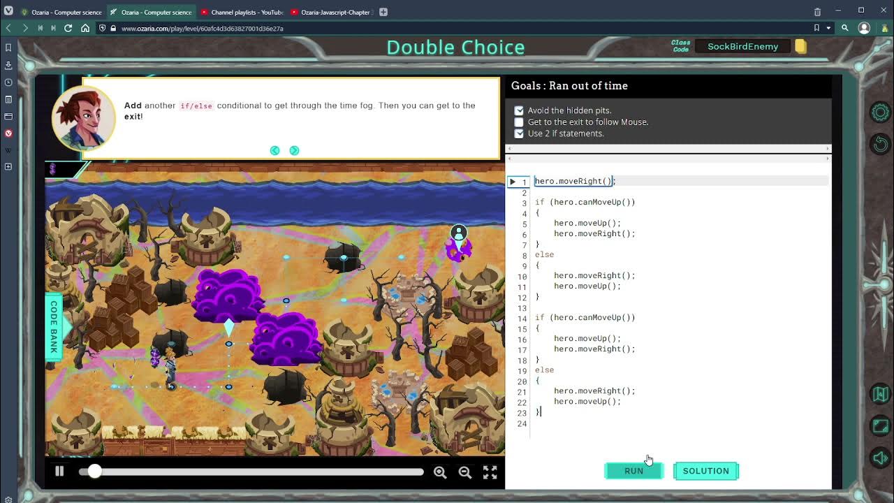 Ozaria - Javascript - Chapter 3 - Module 3 - Double Choice - YouTube