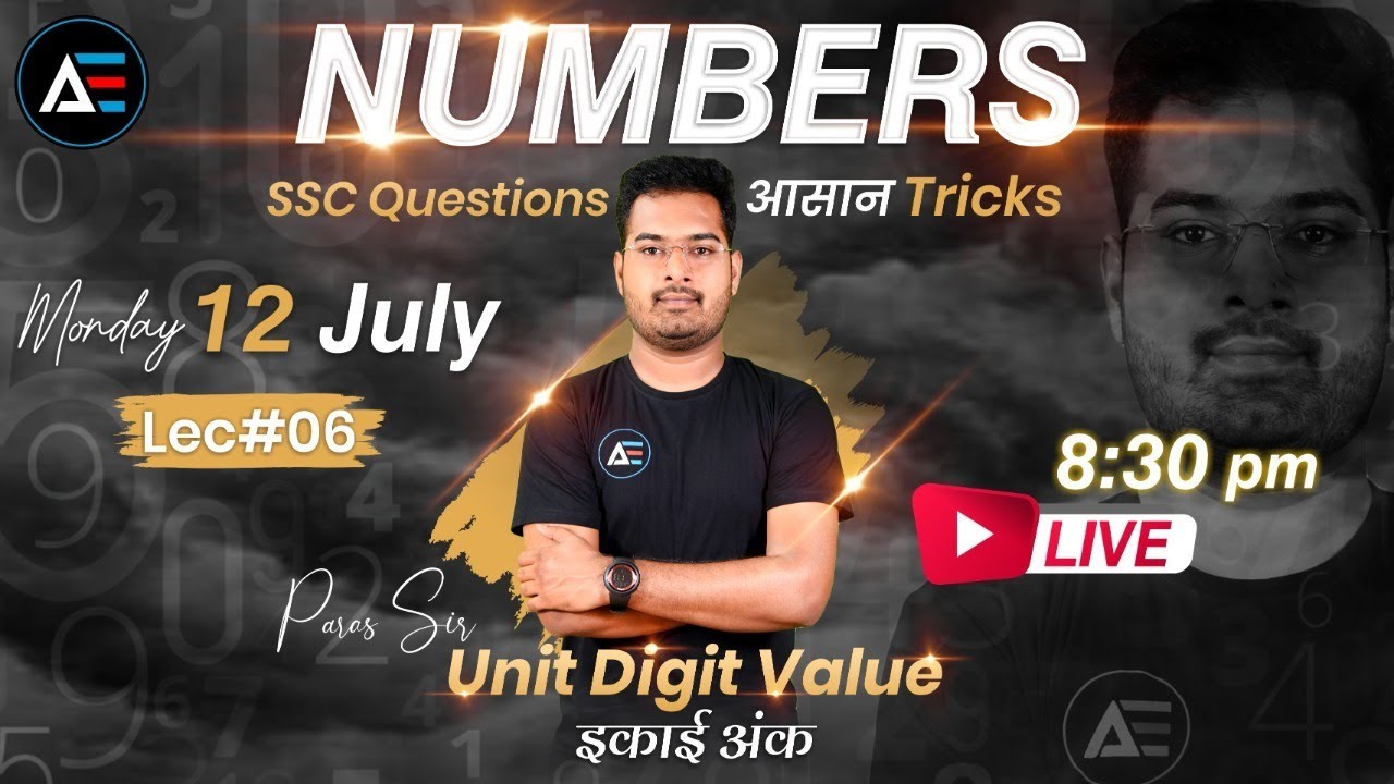 06 Learn Numbers | Unit Digit Value | SSC Questions with easy tricks ...