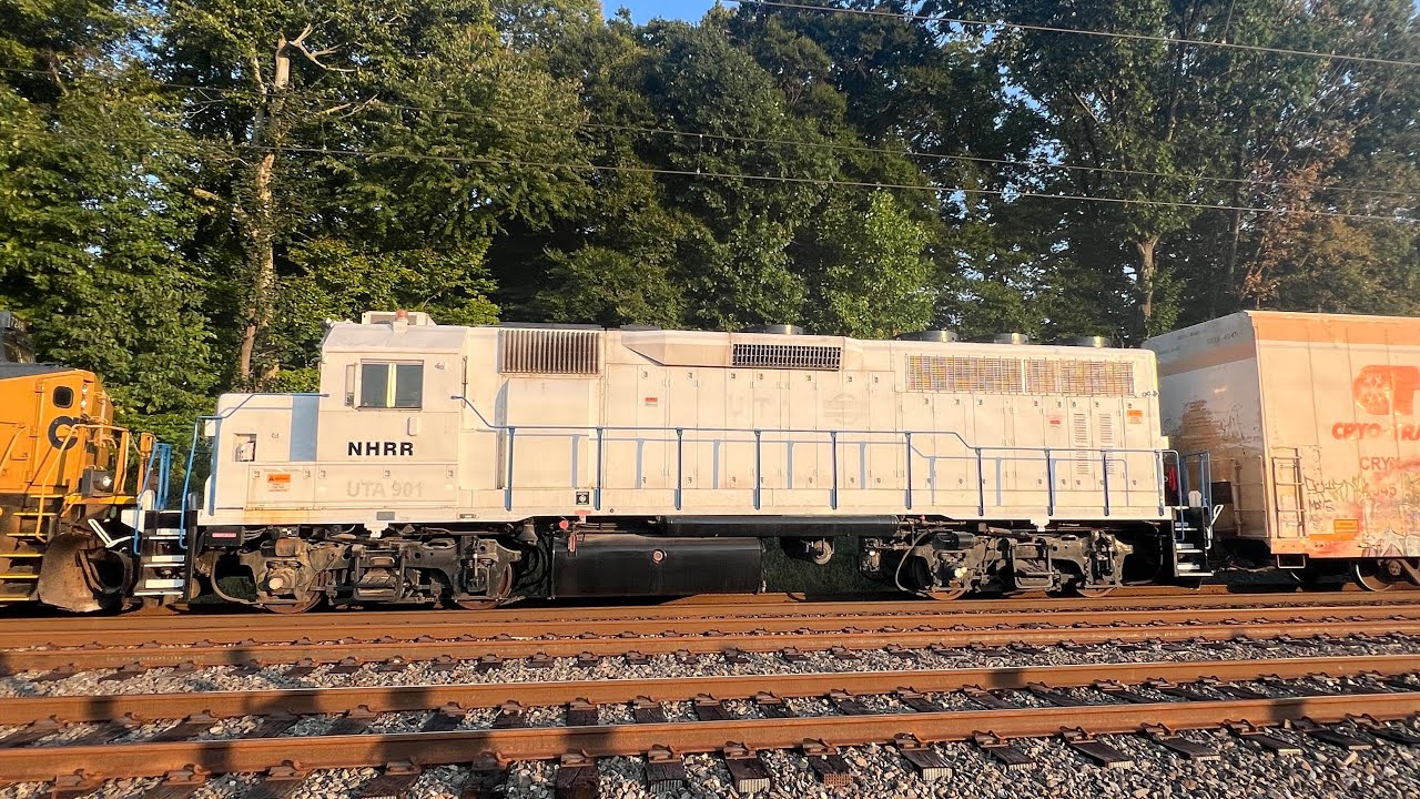 CSX train M404 with a rare EMD GP39-2C engine #901 in tow. #csxtrains # ...