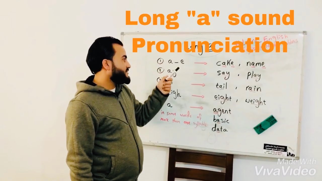 Vowels. Long ”a” sound. How to pronounce the long a letter. كيف نلفظ ...