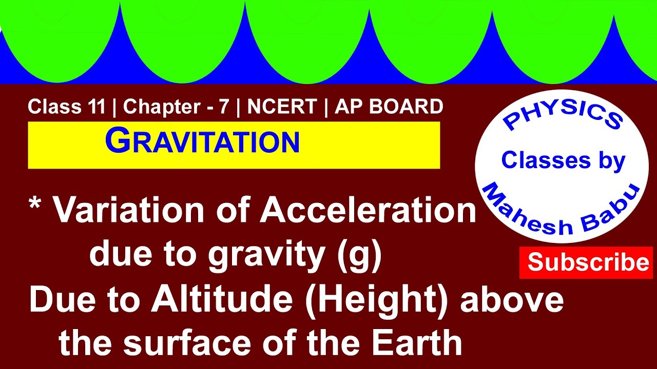Variation of acceleration due to gravity (g) due to Altitude(Height ...