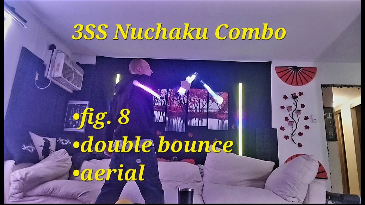 3 section staff (3ss) nunchaku: figure 8 double bounce aerial combo ...
