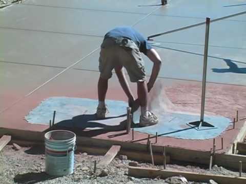 How to Stamp a Concrete Patio Slab Foundation - YouTube
