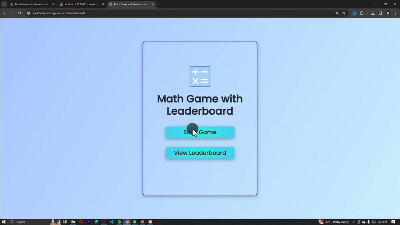 Math Game with Leaderboard Using PHP and MySQL with Source Code - YouTube