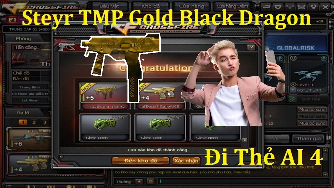 Đi Thẻ AI 4 Kiếm - Steyr TMP Gold Black Dragon 「Pino.NTK」 - YouTube