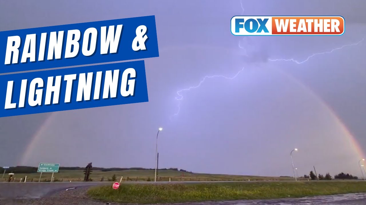 Lightning, Rainbow Seen Over Calgary, Canada - YouTube