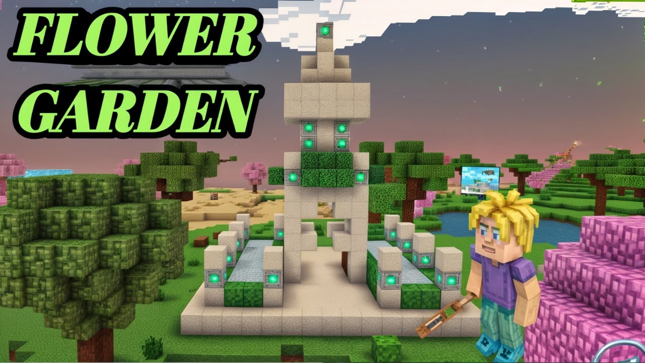 Minicraft village // build flower garden // #minecraft #gaming # ...