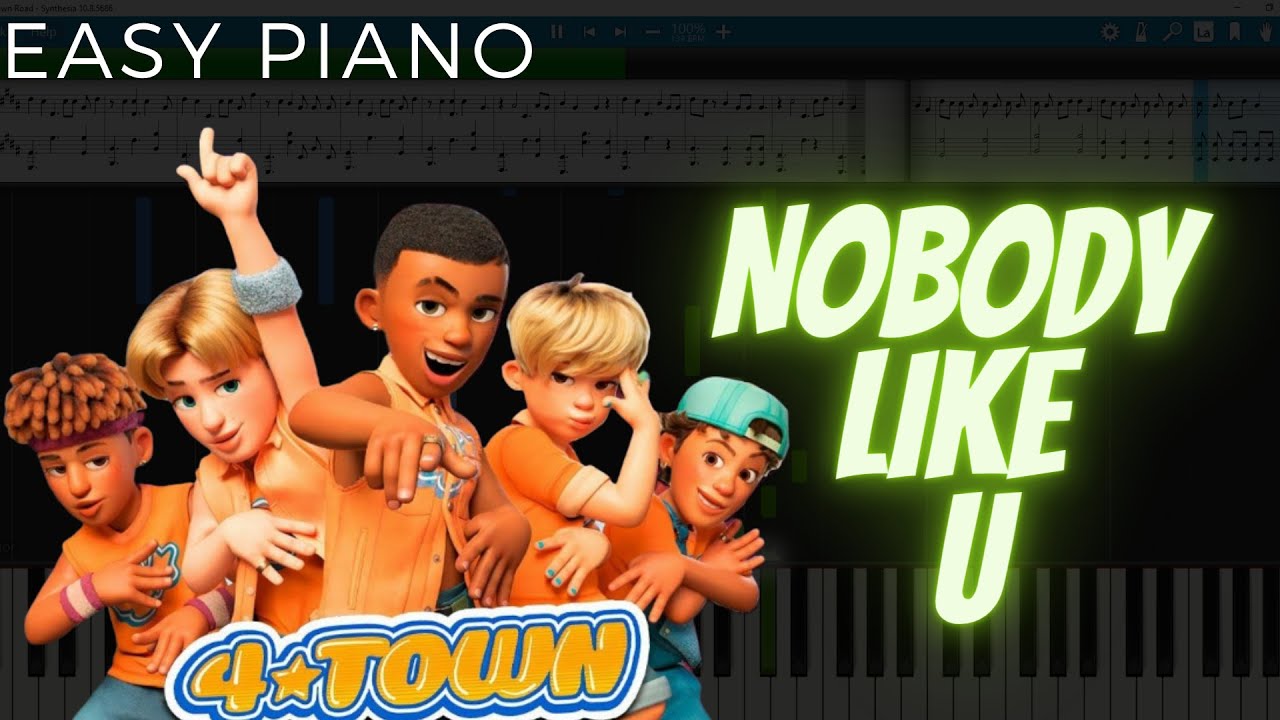 4* TOWN - Nobody Like U | Synthesia version | Easy Piano Sheet - YouTube