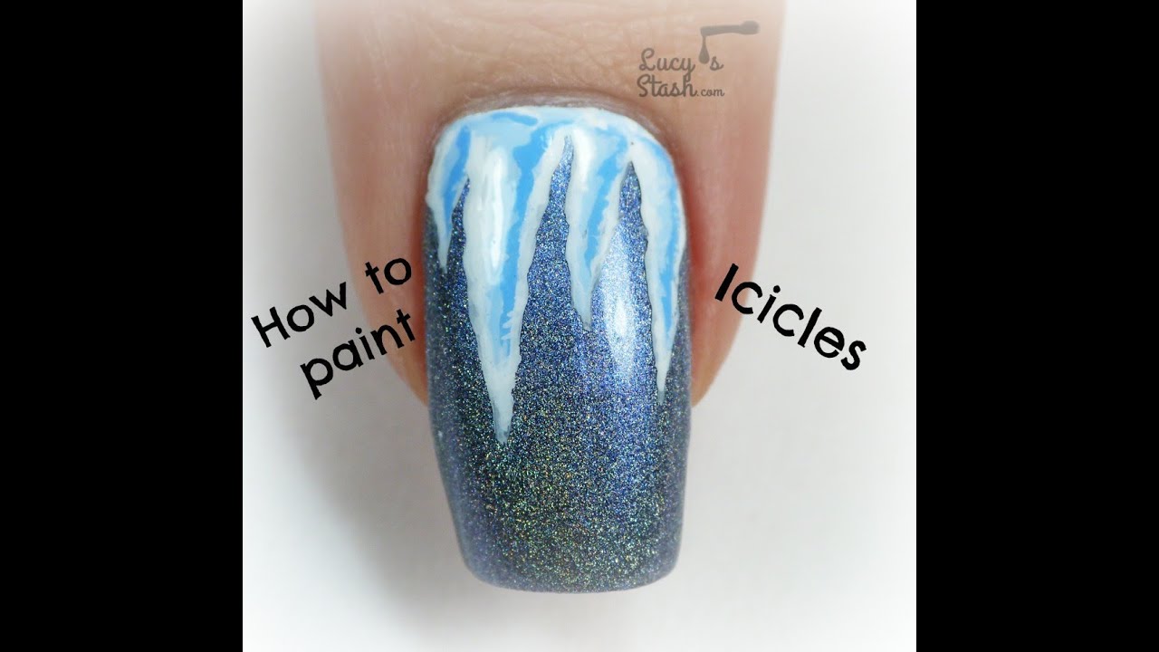 Frozen Icicles Nail Art Tutorial - Winter design for beginners - YouTube
