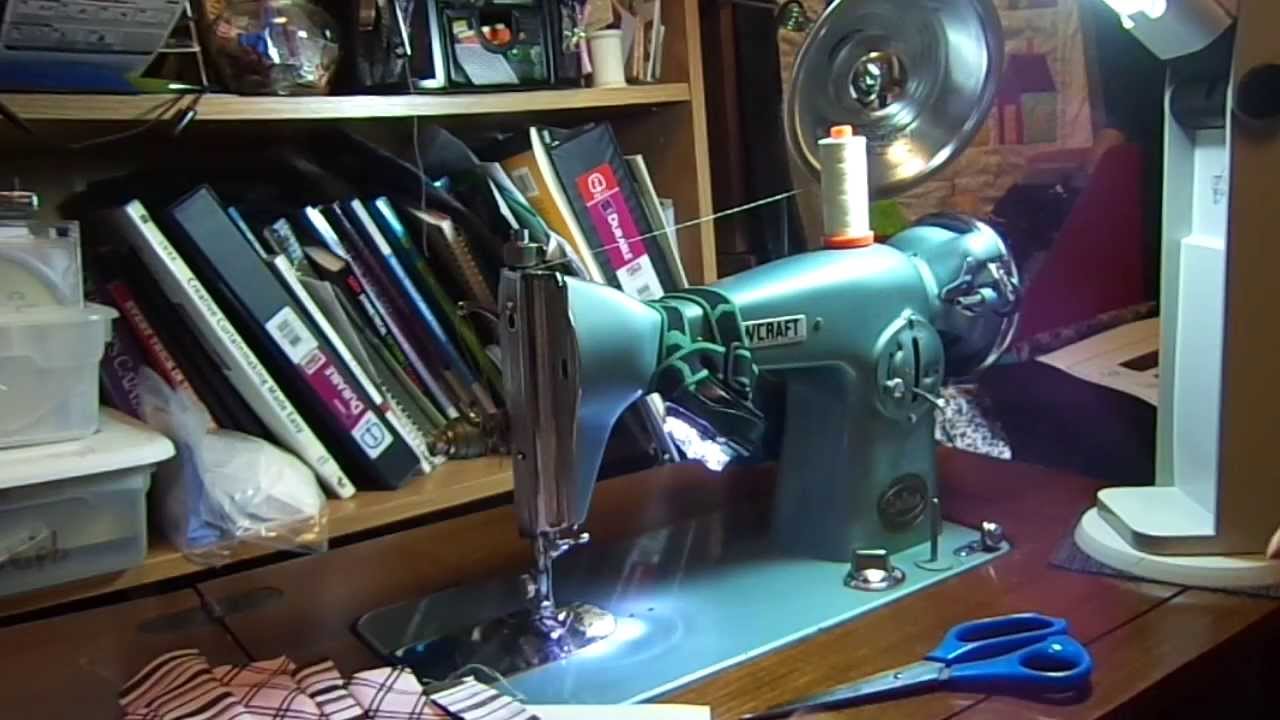 Sewcraft Singer 15 Clone sewing machine in cabinet wobbly issues - YouTube