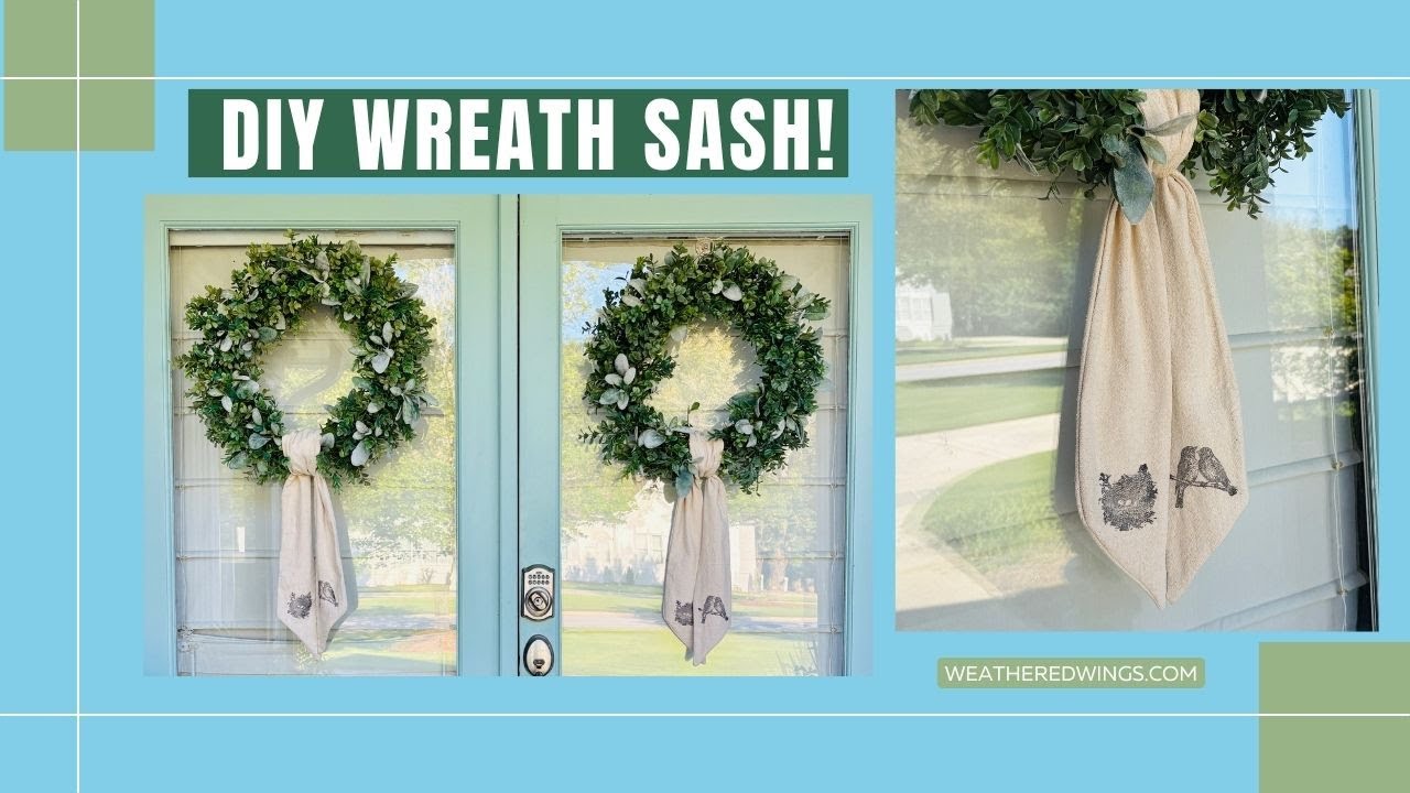Easily Make A Wreath Sash - A fun Drop Cloth project! - YouTube