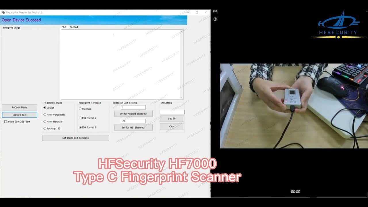 HF7000 Type C Fingerprint Scanner Device with windows demo video - YouTube