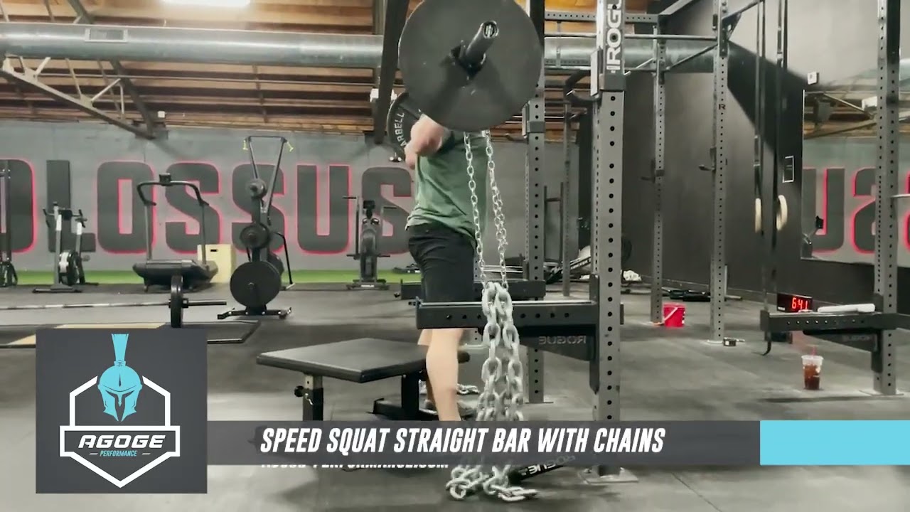 Speed Squat Straight Bar with Chains - YouTube