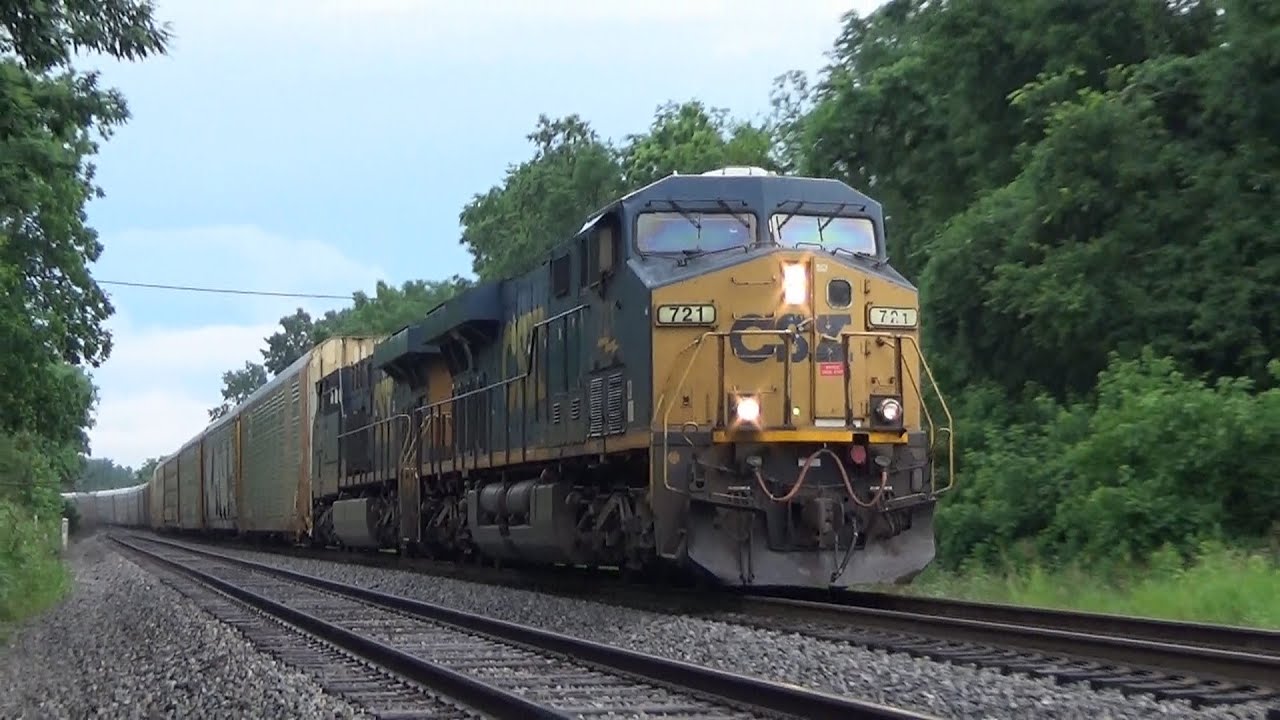 My Last Q-Train: CSX ES44AH 721 w/ Nice K5HL Leads Automotive Q202-01 ...