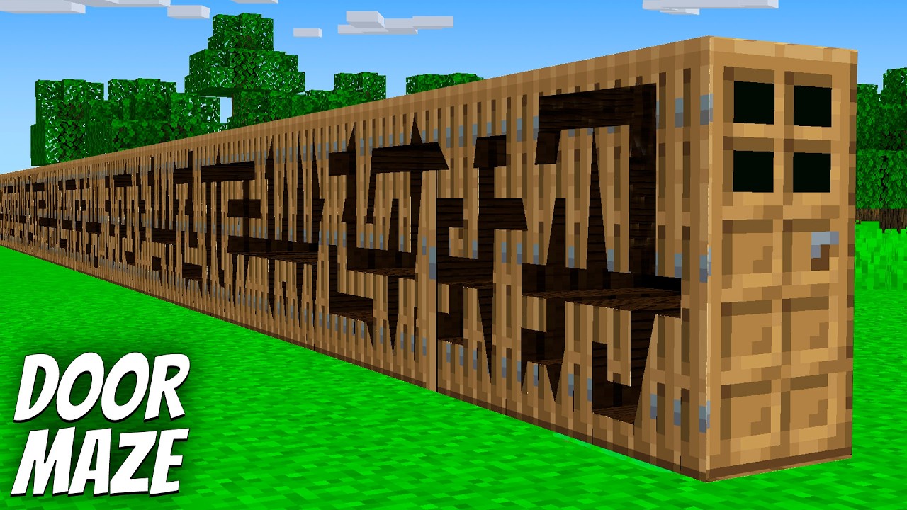 I found a LONGEST MAZE DOOR in Minecraft ! What's INSIDE the DOOR MAZE ...