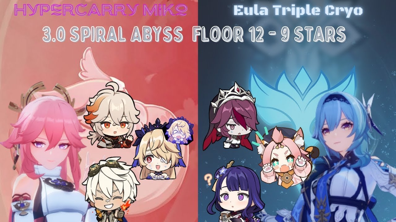 Hypercarry Yae Miko and Triple Cryo Eula | Spiral Abyss 3.0 Second ...