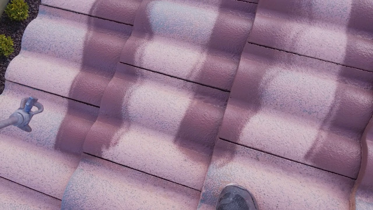 Roof Tile Restoration Painting Process - YouTube