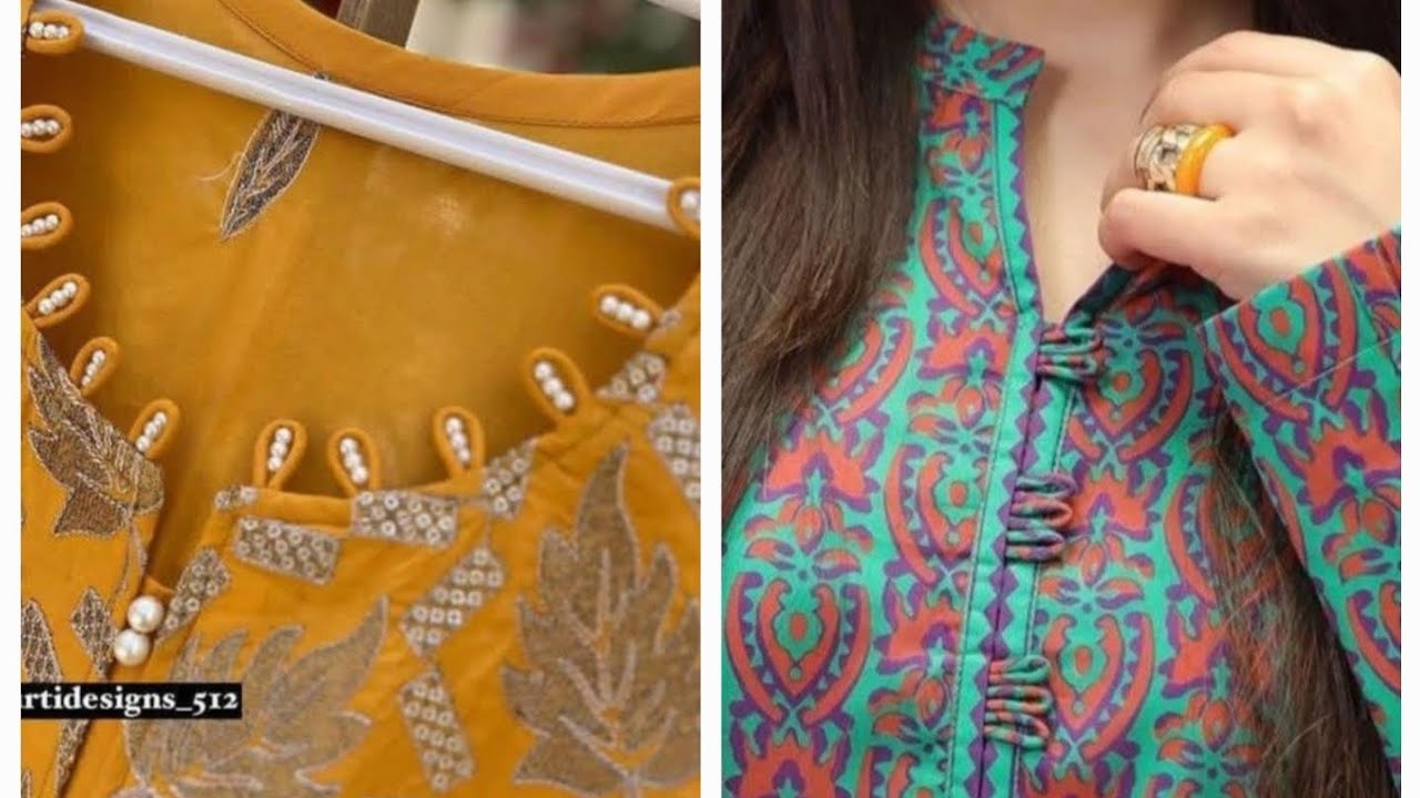 Round neck and v shaped neckline design ideas, - YouTube