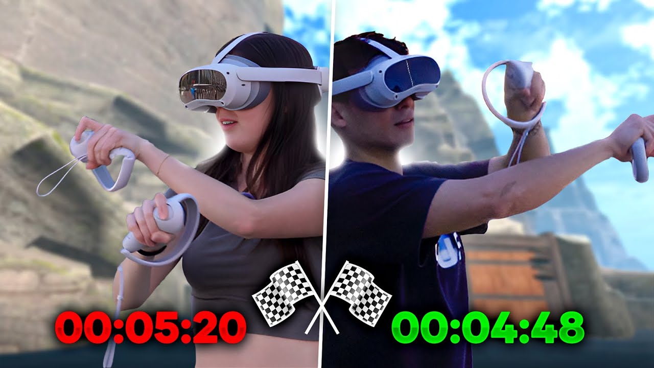 VR Street Racing: Boy vs Girl compete on Venture's Gauntlet - YouTube
