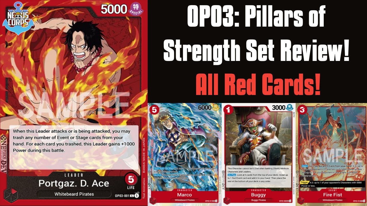 RED CARD FULL REVEAL! | OP03 SET REVIEW | ONE PIECE TCG - YouTube