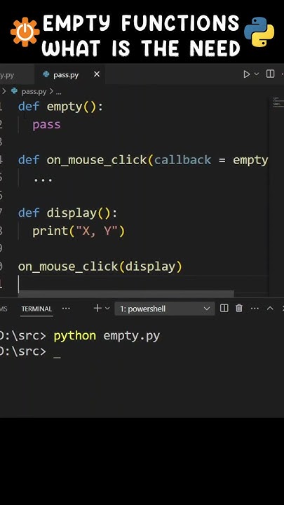 Empty Functions Why Are They Needed Python Coding Shorts Youtube