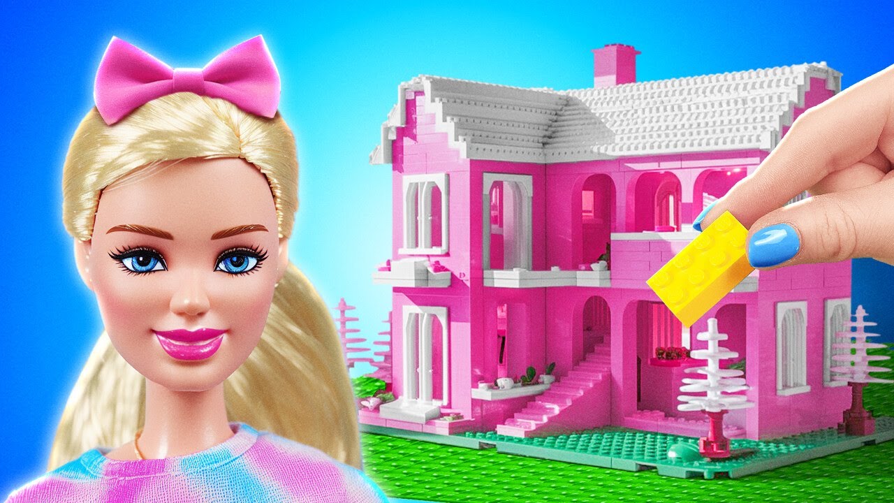 HOW TO BUILD A BARBIE DREAM HOUSE FROM LEGO 💝 Rich vs Poor One Colored ...