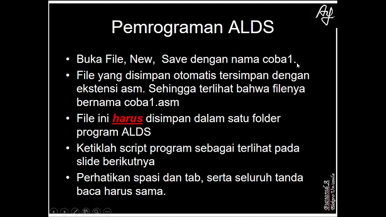Pemrograman Bahasa Assembly dengan ALDS Seri-1 - YouTube