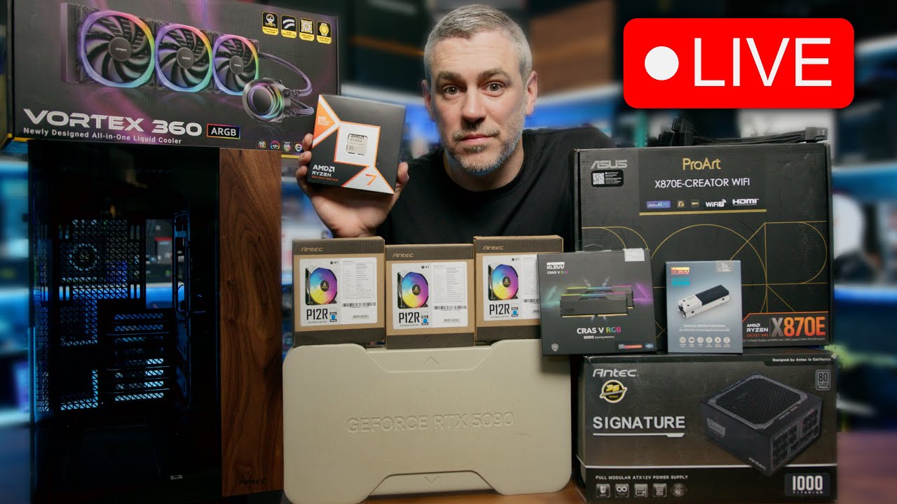 LIVE: Ultimate Gaming PC Build [9800X3D | RTX 5090 With Benchmarks ...