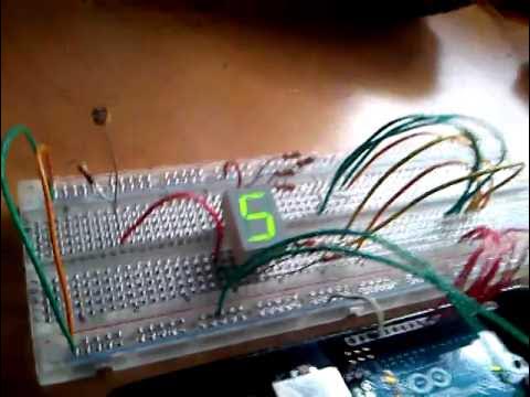 7 segment display + photocell + arduino = Simple light measure - YouTube