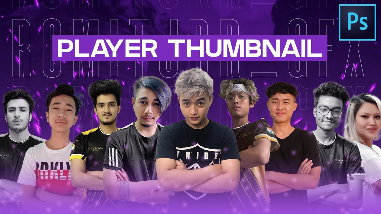 Tournament Player Thumbnail | PUBG Mobile | Esports | Adobe Photoshop ...