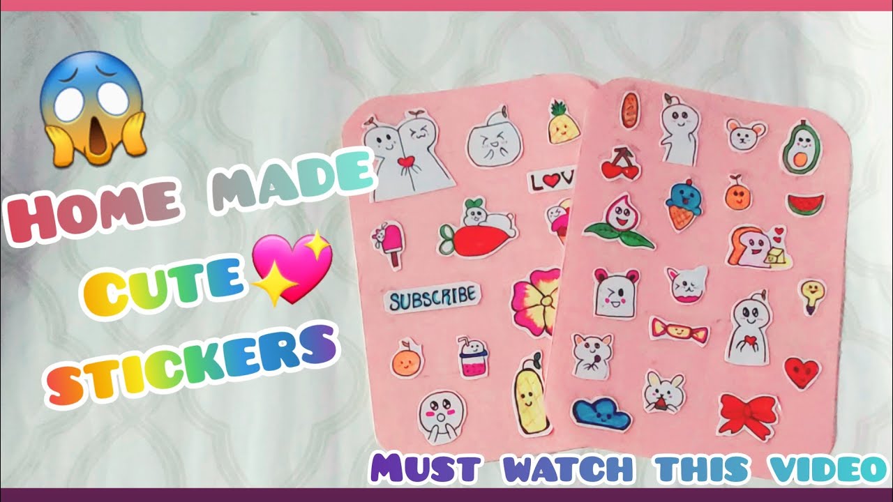 |Easiest way to make sticker at home😊🤯|Diy cute stickers| 💖💖🥰 - YouTube