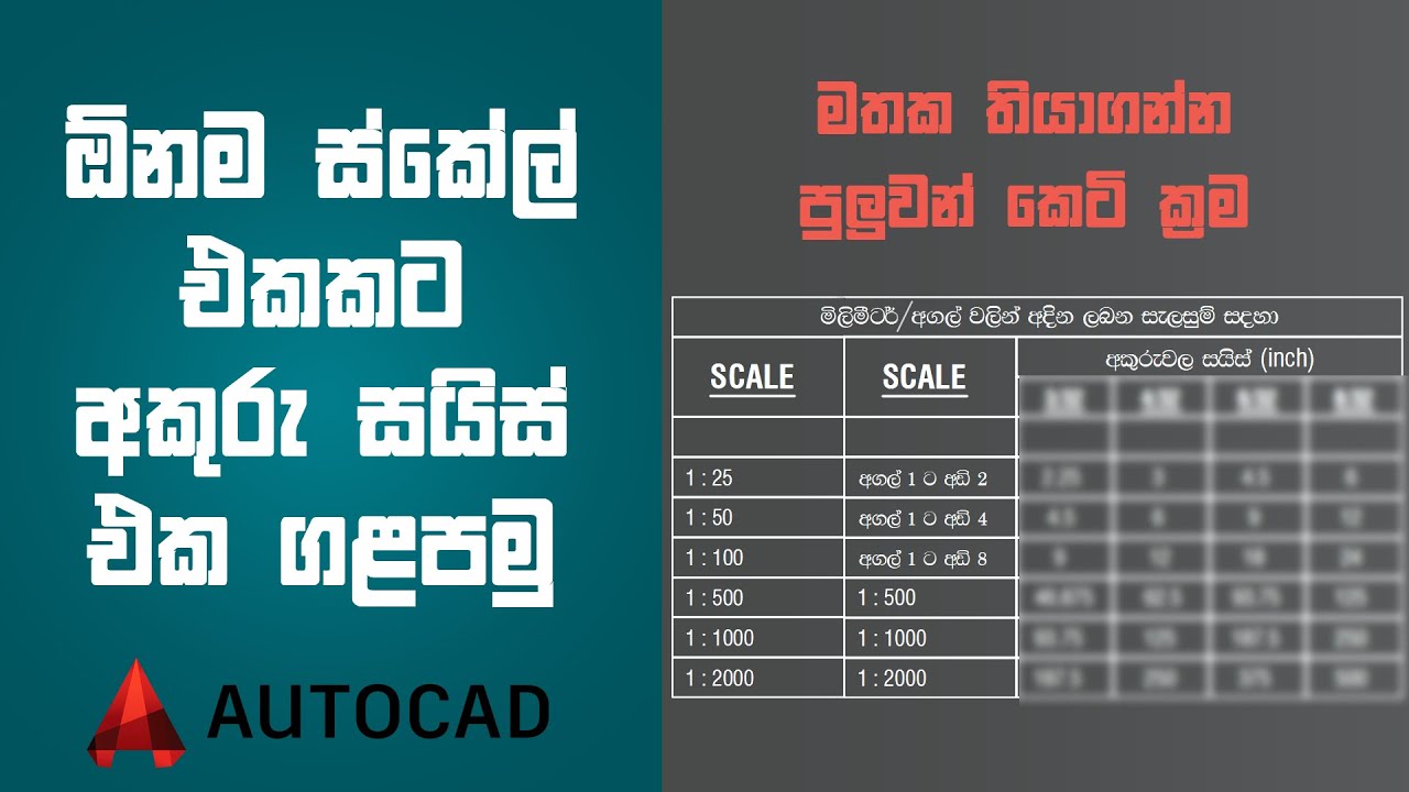 ඕනෙම ස්කේල් එකකට ගැලපෙන්න අකුරු හදාගමු - AutoCAD Sinhala - YouTube