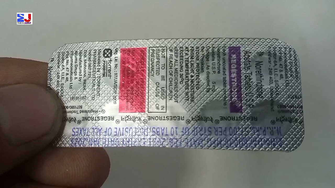 Regestrone 5mg Tablet | Norethindrone Acetate 5mg tablet | period Aage ...