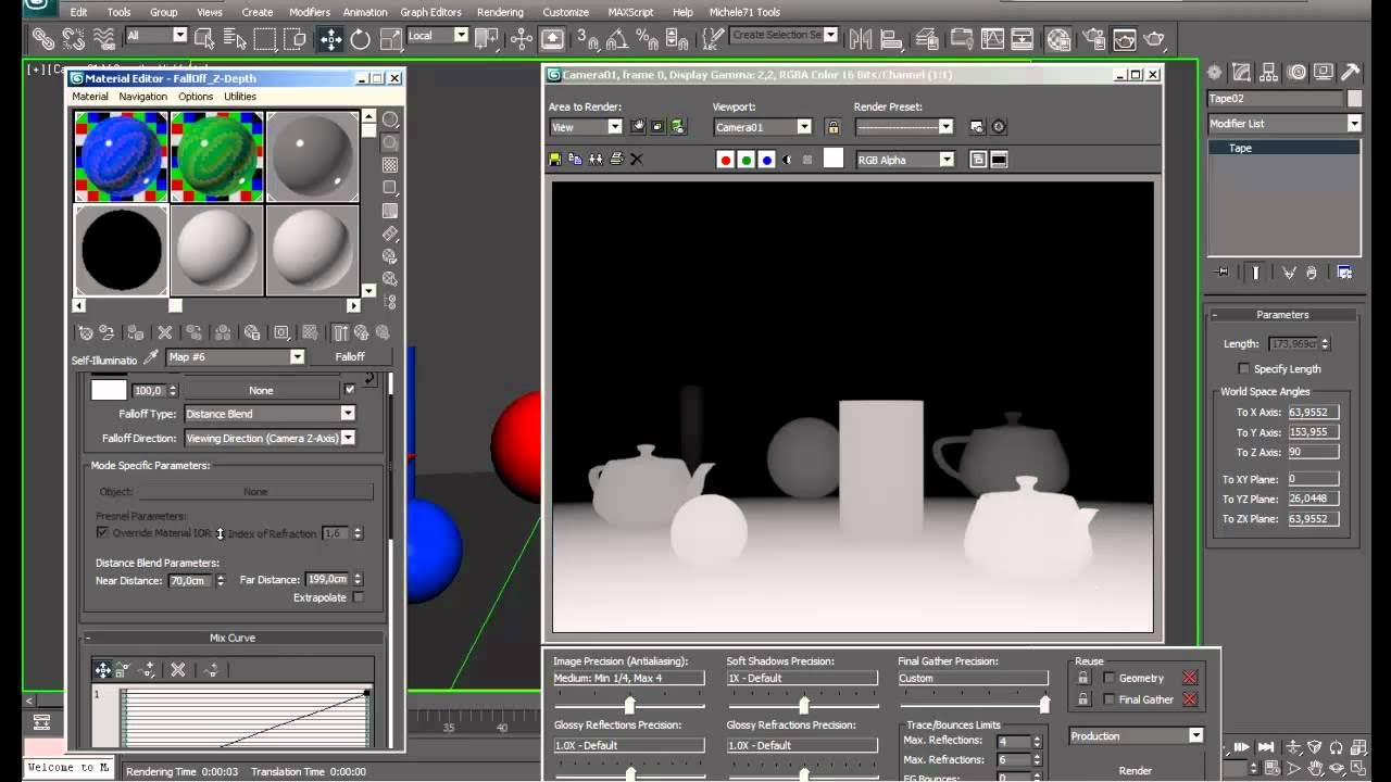 Tutorial 3dsMax -- Create a quick map Z-Depth using the map FallOff - YouTube