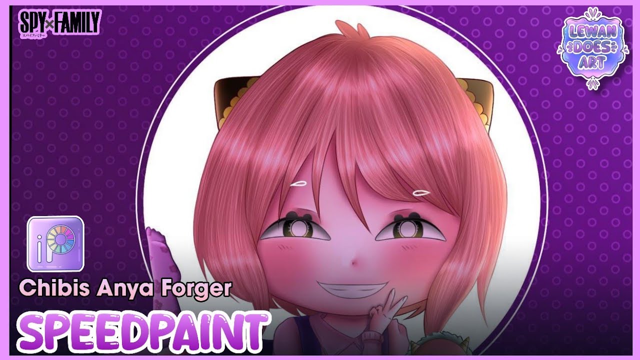 SPEEDPAINT ★ Anya Forger in chibi styles💙💜 -Spy x family fanart [ibispaint x] - YouTube