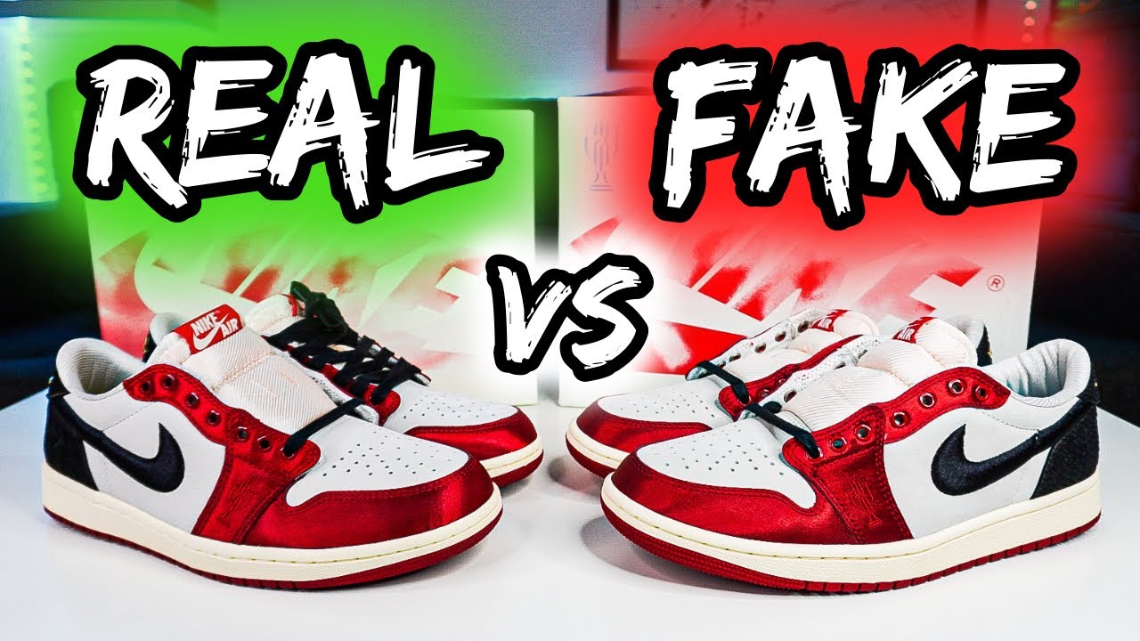 ⚠️REAL vs FAKE (REPLICA,UA) JORDAN 1 LOW TROPHY ROOM ⚠️ APRENDE A ...