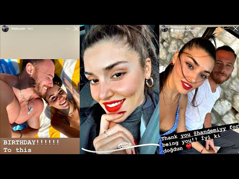Kerem Bursin's birthday wishes for Hande Ercel. Hande Ercel birthday Hande Kerem live 24.11.2021