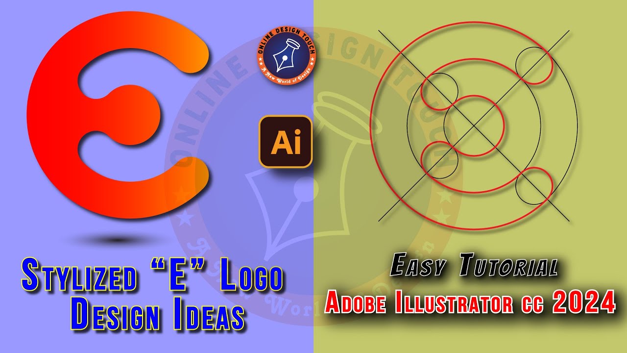 How To Create "E" Shape Custom Letter Logo Design In || Adobe ...