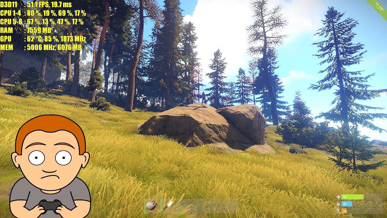 Rust Pc 1440p GTX 1080 Frame Rate Performance Test - YouTube