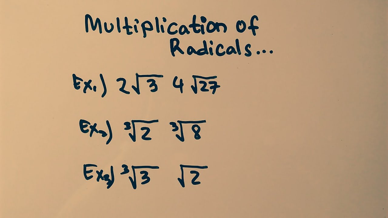 Multiplication of Radicals Similar and Dissimilar Radicals in Tagalog ...