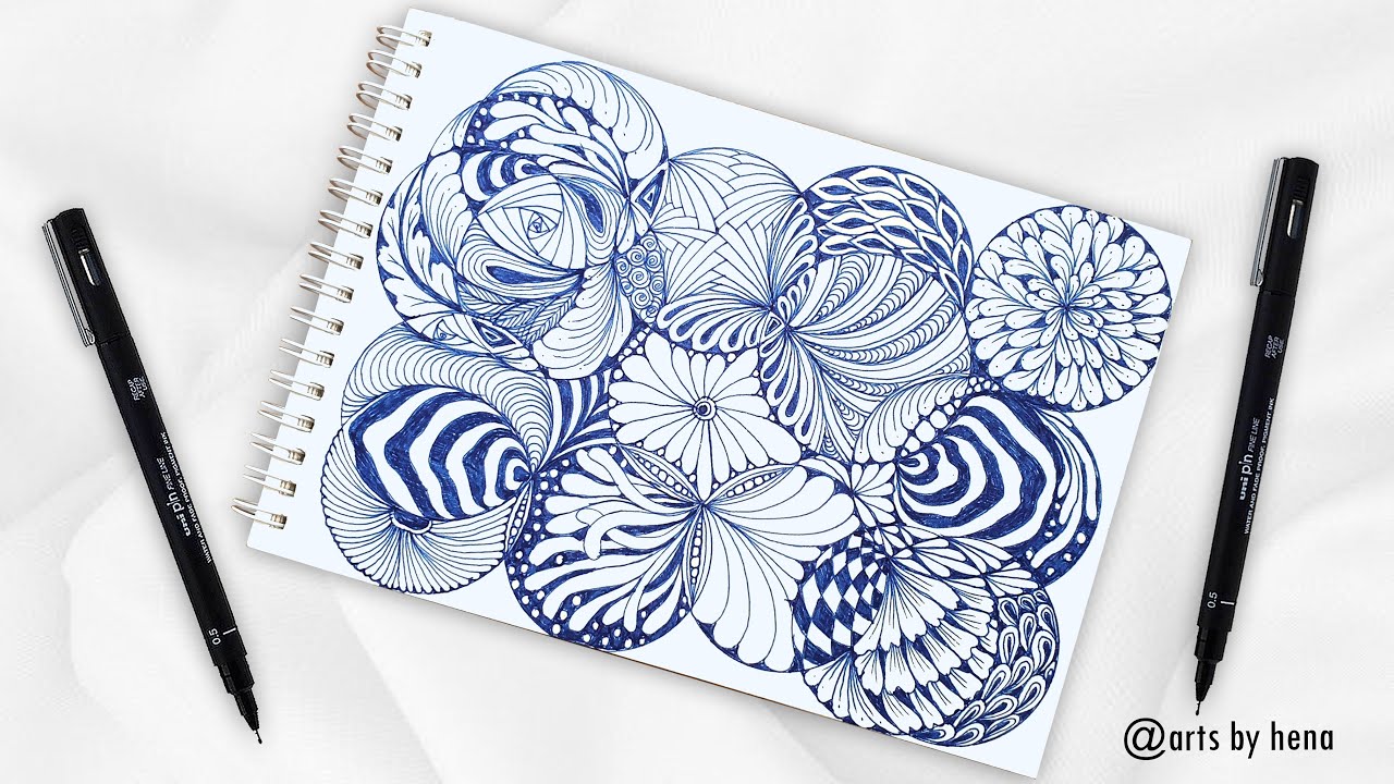 Zentangle Art || Zen - doodle || Step By Step - YouTube