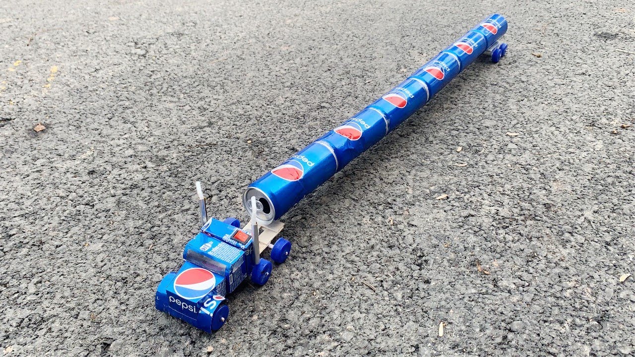 Make an awesome Pepsi tractor using aluminum cans and a DC motor. 🚛 ...