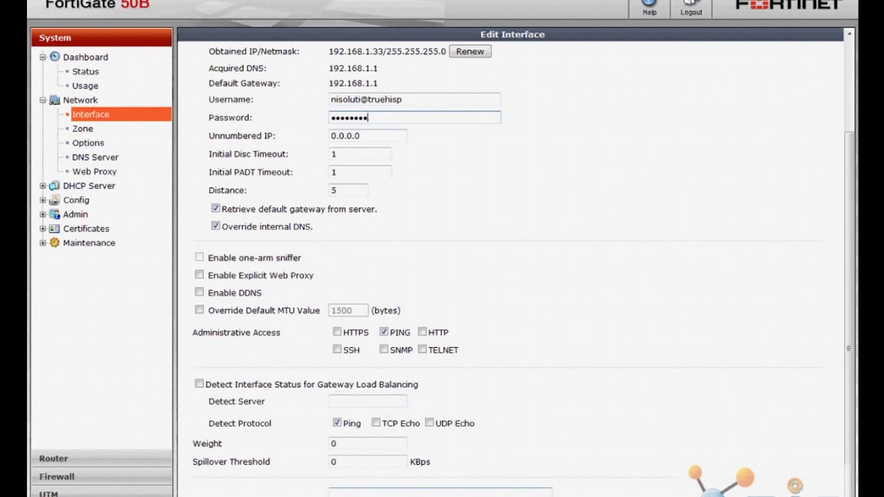 Config Fortigate WAN Interface PPOE - YouTube