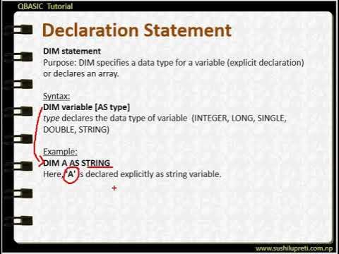 DIM Statement - Explicit Variable Declaration in QBASIC - YouTube