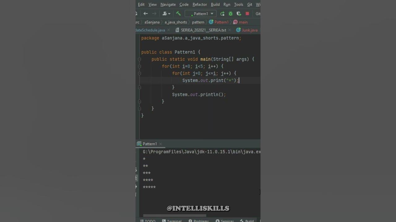 Java Pattern Program 1 Shorts Java Youtube