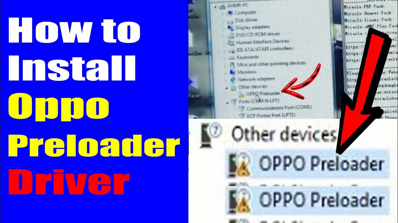 How to install Oppo Preloader USB Driver and Download Link - YouTube