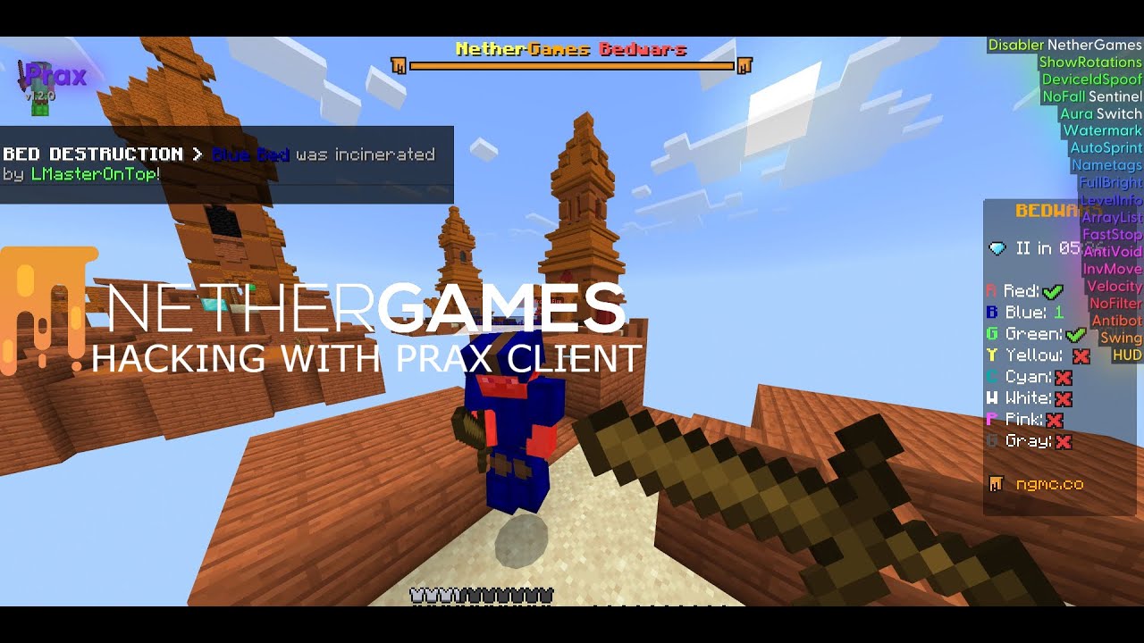W for PRAX CLIENT - Hacking on NetherGames - YouTube