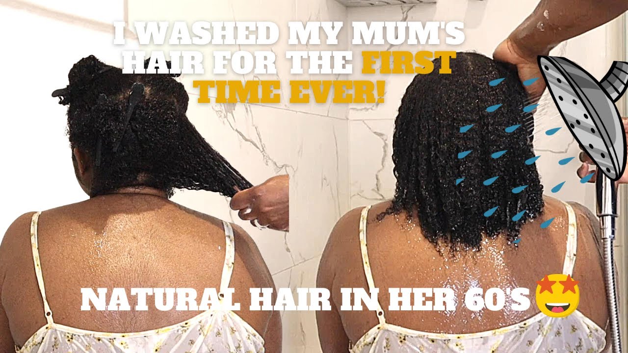 Washing my mom's natural hair for the FIRST TIME EVER! - YouTube