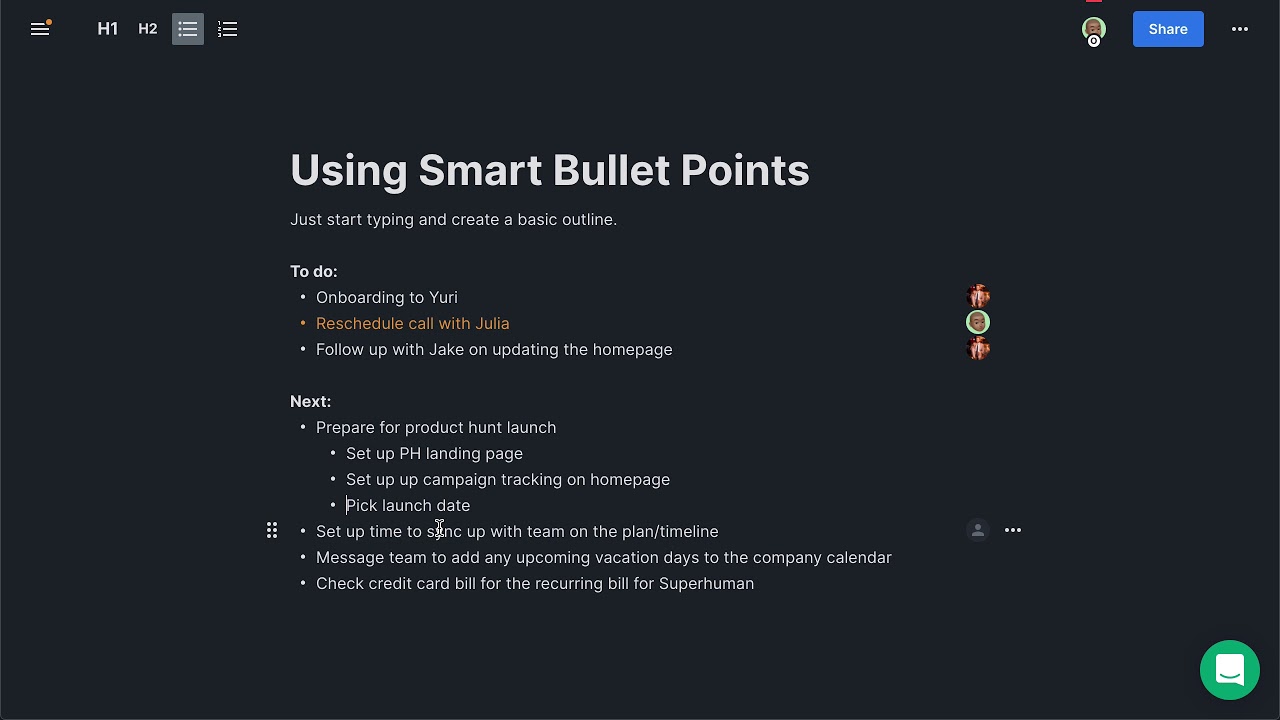 How Smart Bullet Points work in Input - YouTube