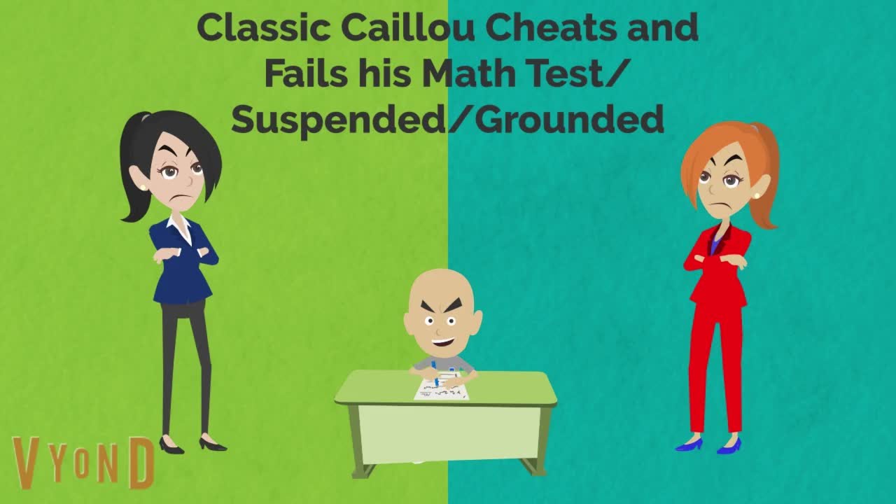 Classic Caillou Cheats and Fails his Math Test/Suspended/Grounded - YouTube